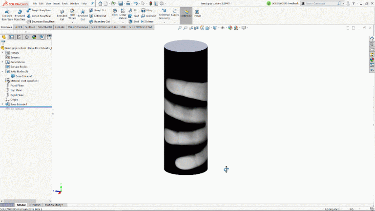 03-3D-Texture-Custom-Hand-Grip - SOLIDWORKS LATAM y España