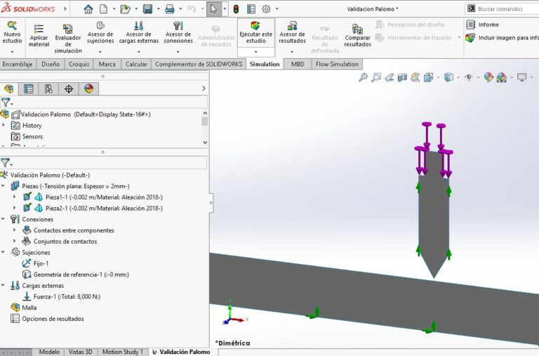SOLIDWORKS, Simulación Simplificada en 2D