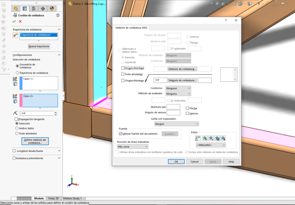 SOLIDWORKS CAD ”Cordón De Soldadura” SOLIDWORKS LATAM y España