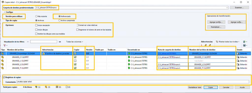 Pack & Go VS Copy Tree