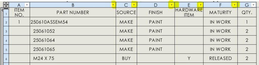 ¿Cómo crear una lista de materiales a partir de SOLIDWORKS?