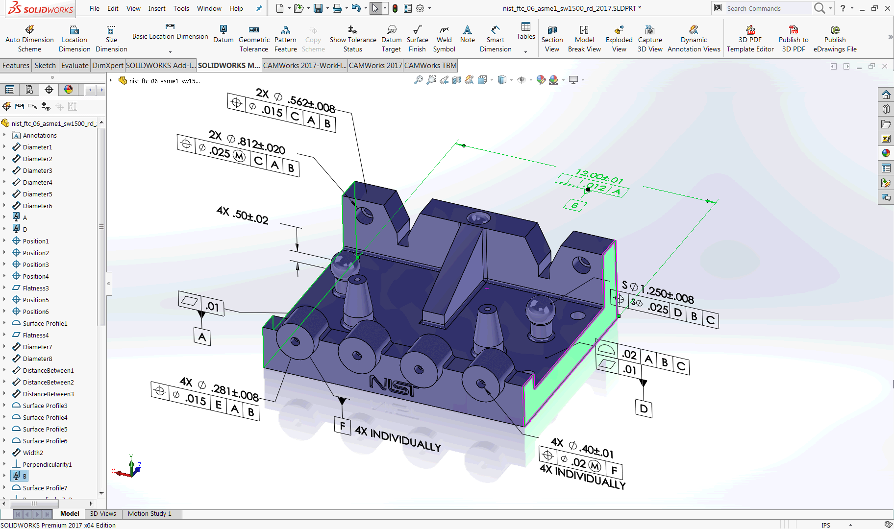 Place Datum Feature Symbols to Your Preference Using SOLIDWORKS MBD