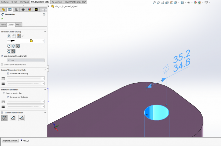 Custom Text Position in SOLIDWORKS MBD