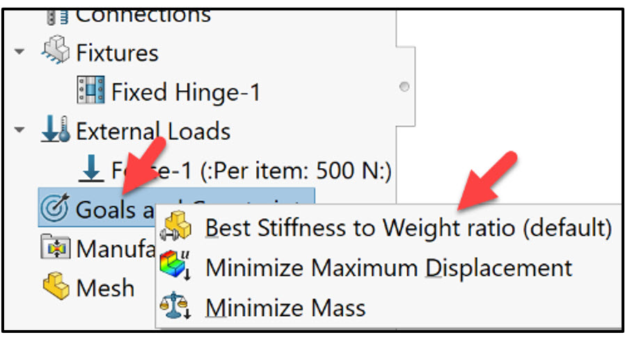 Lesson 3: SOLIDWORKS - Optimization Analysis using a Topology Study