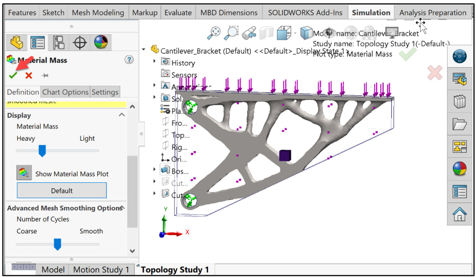 Lesson 3: SOLIDWORKS - Optimization Analysis using a Topology Study