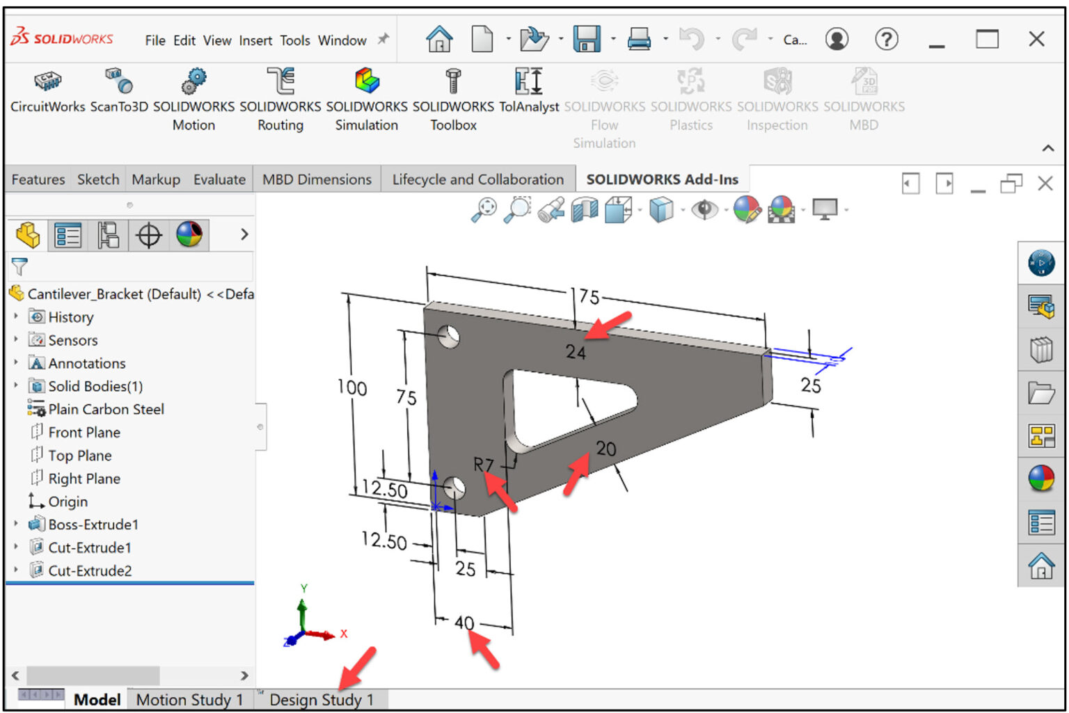 Lesson 2: SOLIDWORKS – Optimization Analysis using a Design Study Continued