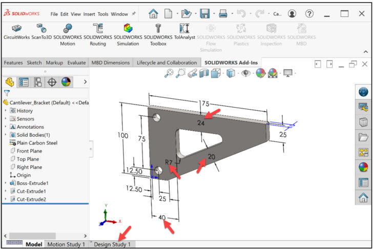 Lesson 2: SOLIDWORKS – Optimization Analysis using a Design Study Continued