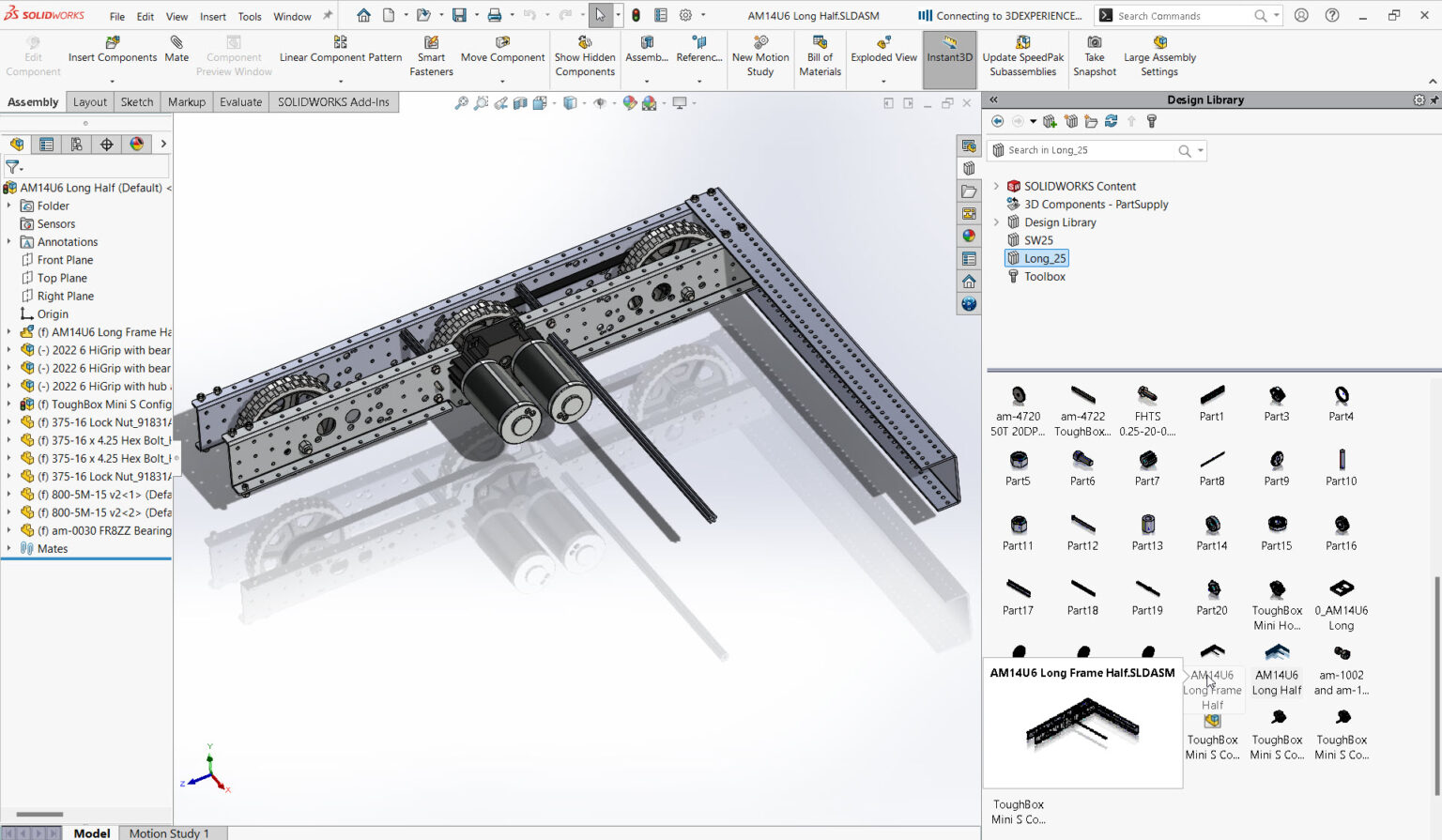 FIRST Robotics Kit of Parts for SOLIDWORKS 3D CAD and Cloud Apps