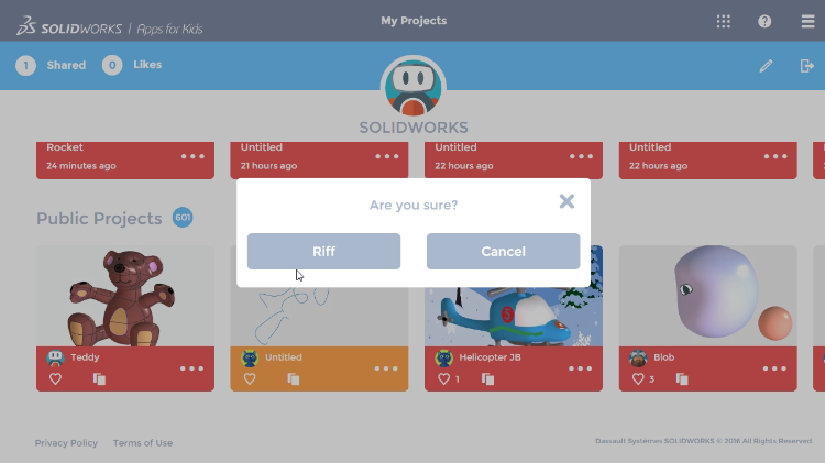 SOLIDWORKS Apps for Kids How-To: Riff a Project