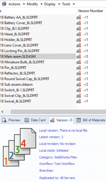 PDM: Versions and the exclamation mark