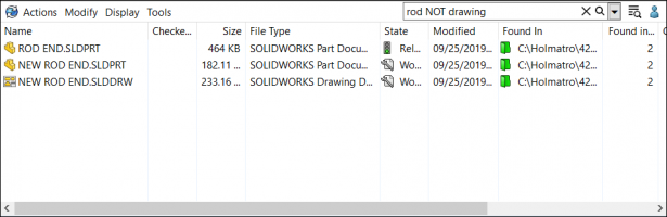 Navigating the New PDM Quick Search in SOLIDWORKS 2020
