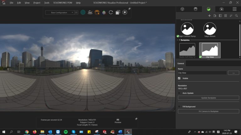 Customize Background for SOLIDWORKS Visualize