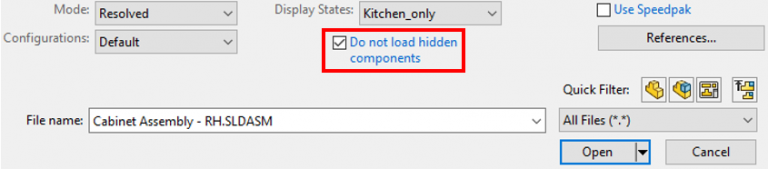 Speed up SOLIDWORKS large assemblies with display states