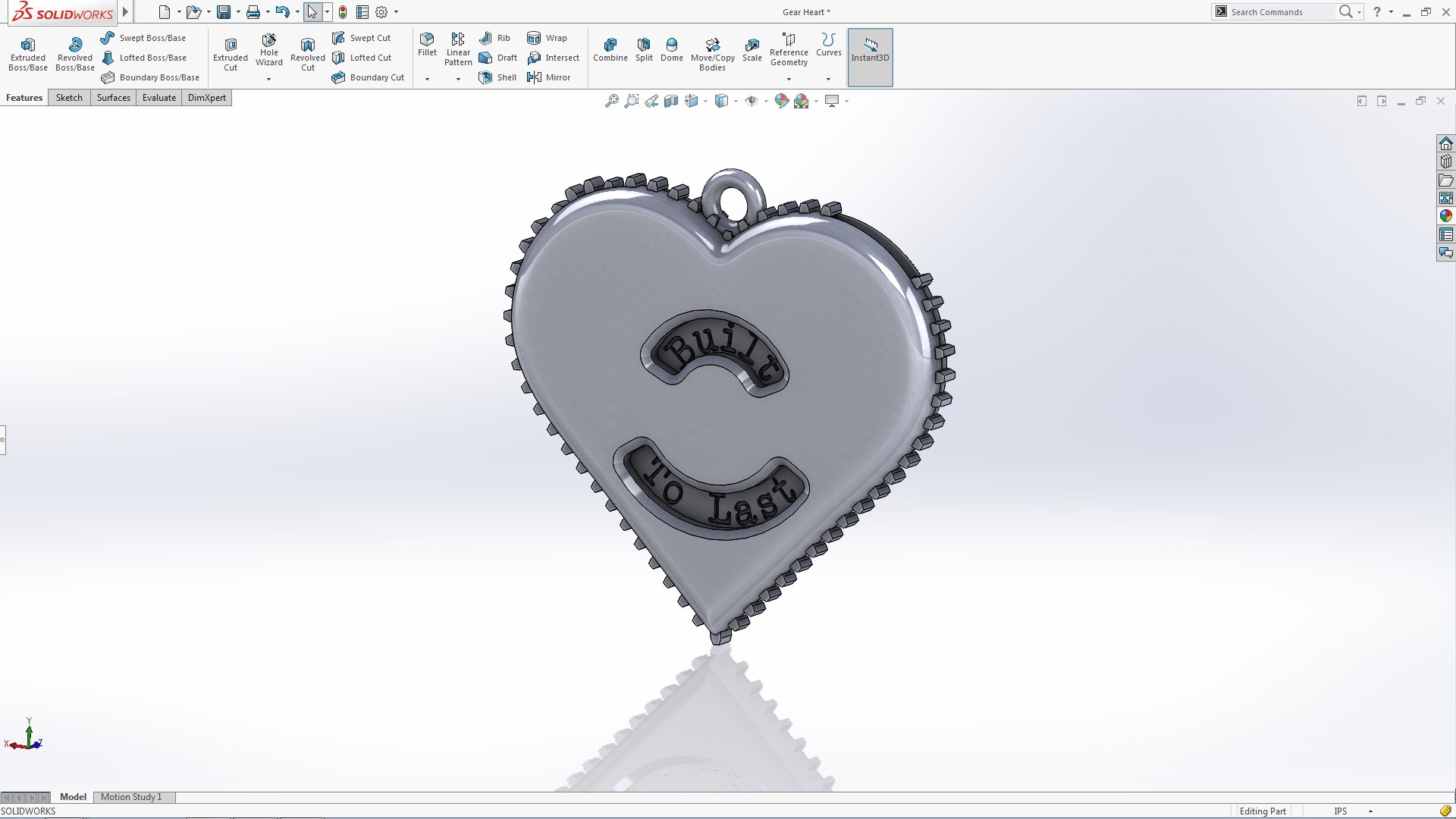 SOLIDWORKS Gear Heart Tutorial - Part 3