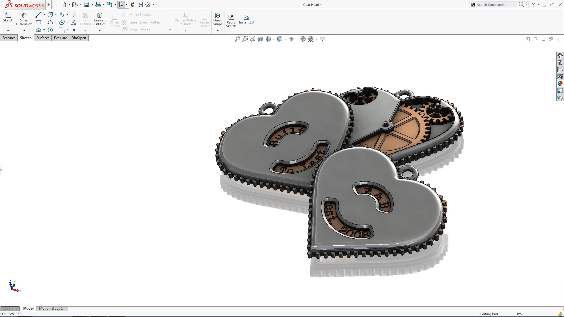 SOLIDWORKS Gear Heart Tutorial - Part 4