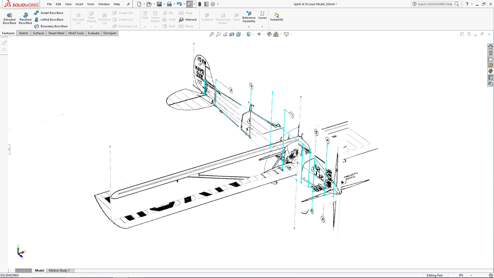 SOLIDWORKS Lindbergh's Spirit of St. Louis Tutorial - Part 1
