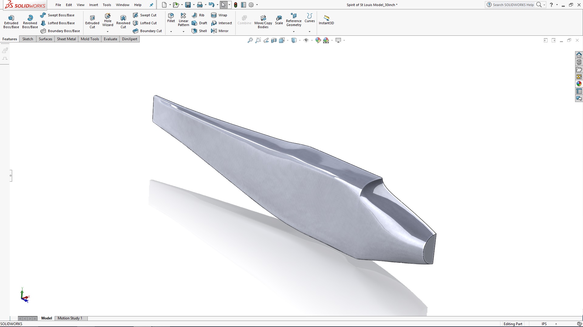 SOLIDWORKS Lindbergh's Spirit of St. Louis Tutorial - Part 2