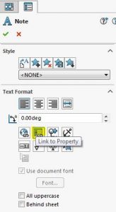 Applying Linked Properties to Drawing Sheet Formats