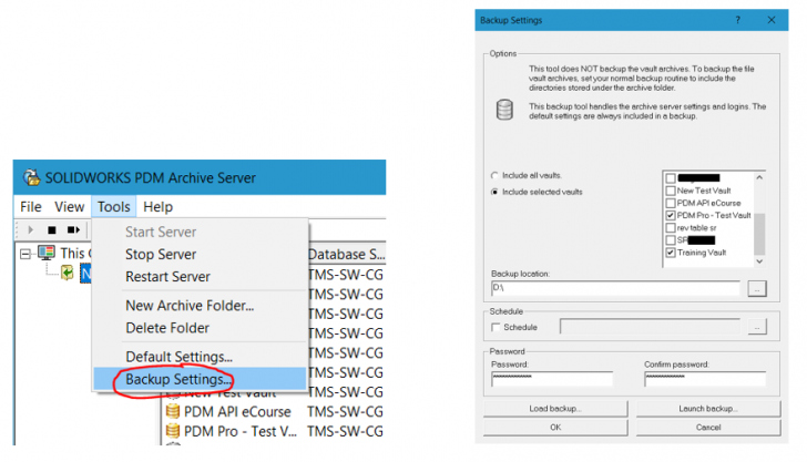 Backup and Restore PDM