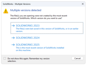 SOLIDWORKS Backwards Compatibility