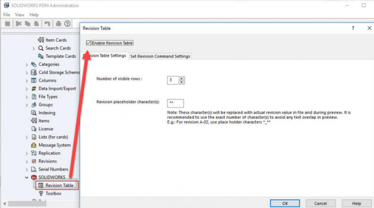 How to set up an automatically updated revision table