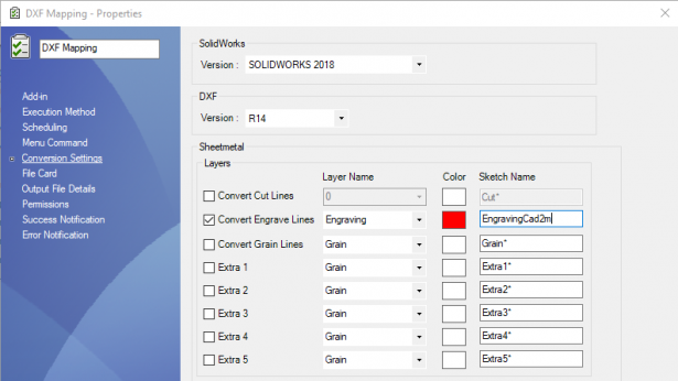 Creating a colour Layered DXF/DWG export – SW Map File