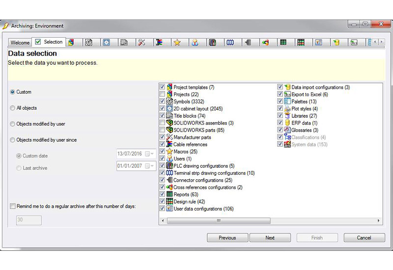 SOLIDWORKS Electrical – Archiving