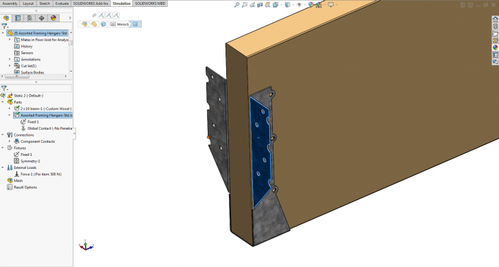 SOLIDWORKS Simulation – Define Shell Elements by Selected Faces