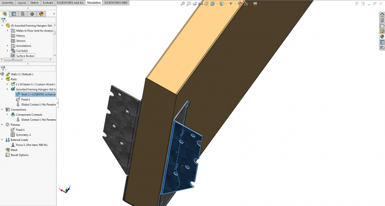 SOLIDWORKS Simulation – Define Shell Elements by Selected Faces