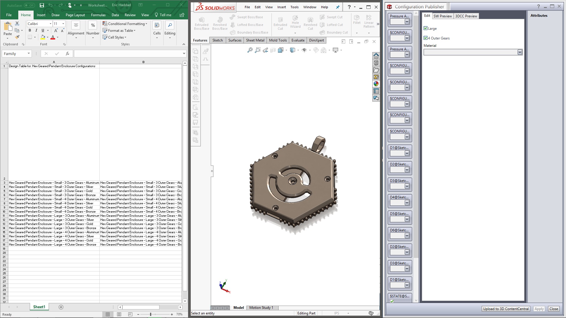 Hex Gear Pendant Part 2