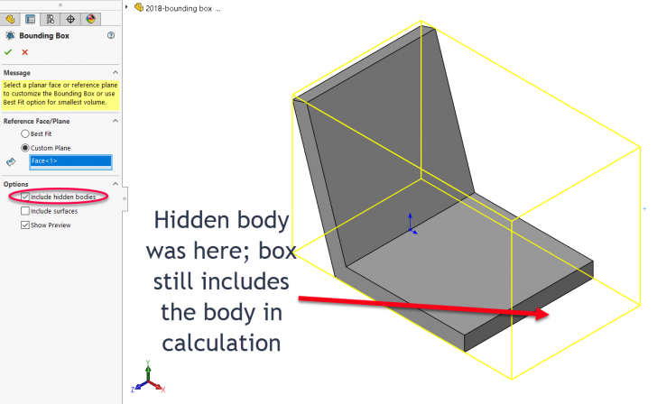 SOLIDWORKS 2018: Bounding Box Function Available in Any Part