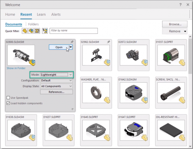SOLIDWORKS 2021 Performance Improvements