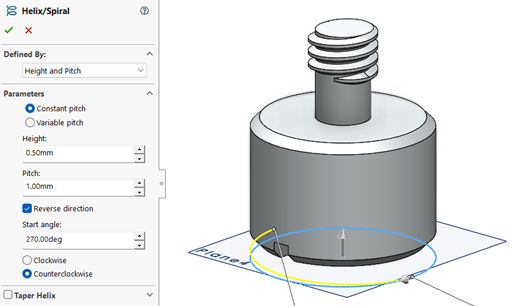 Creating Knurling Features using SOLIDWORKS