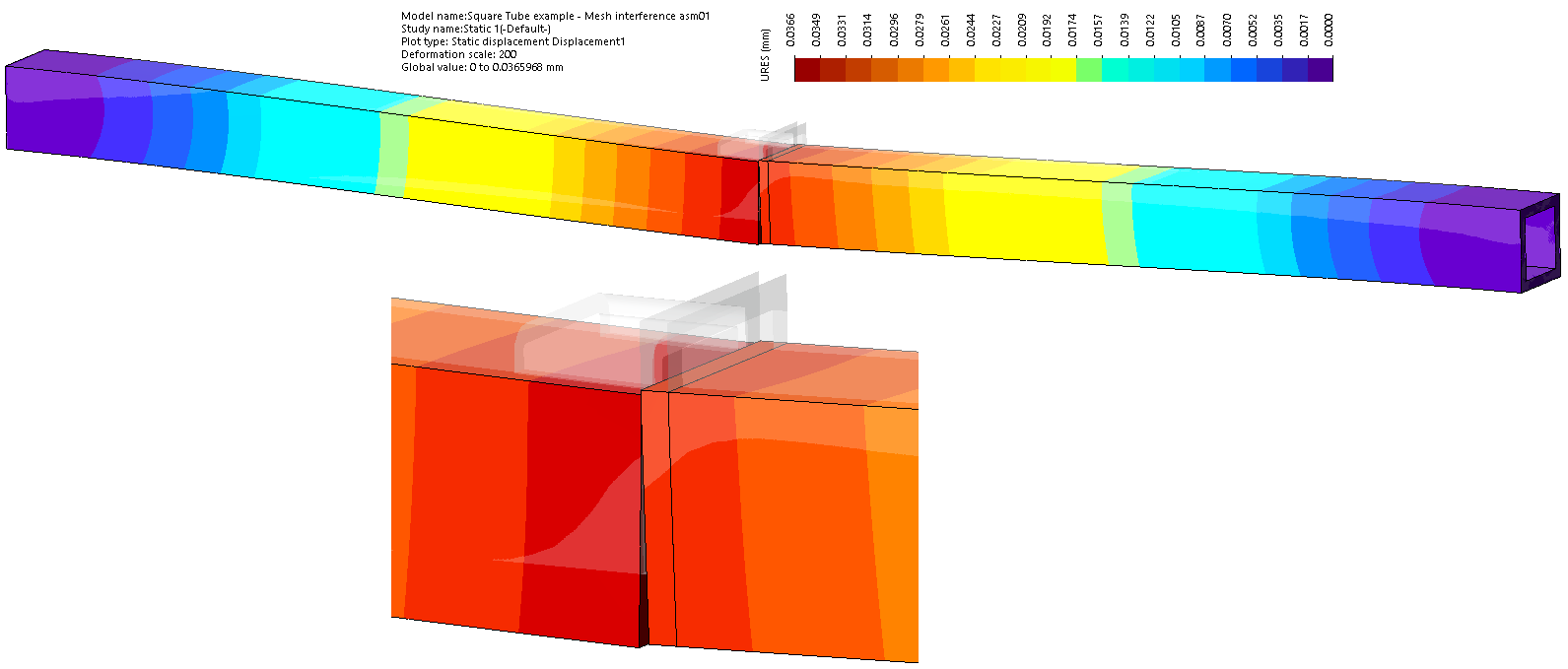 Handling Interferences for Meshing in SOLIDWORKS Simulation