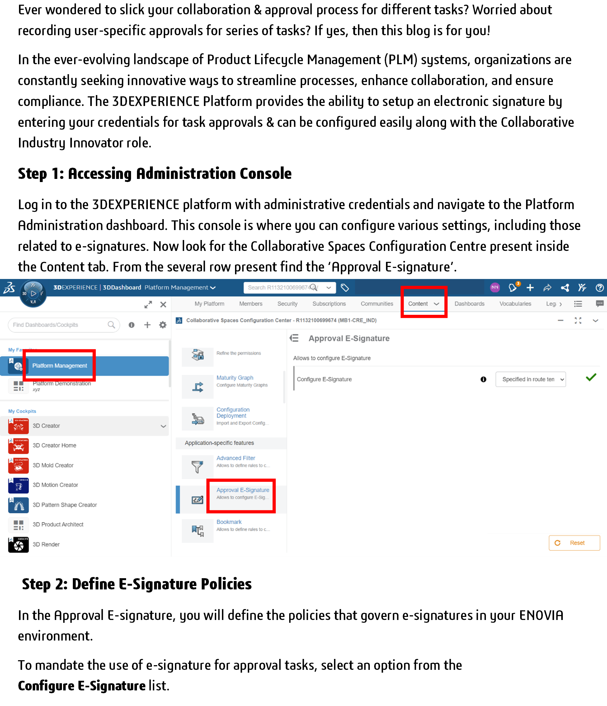 E-signature configuration in 3DEXPERIENCE- A covert Guide!