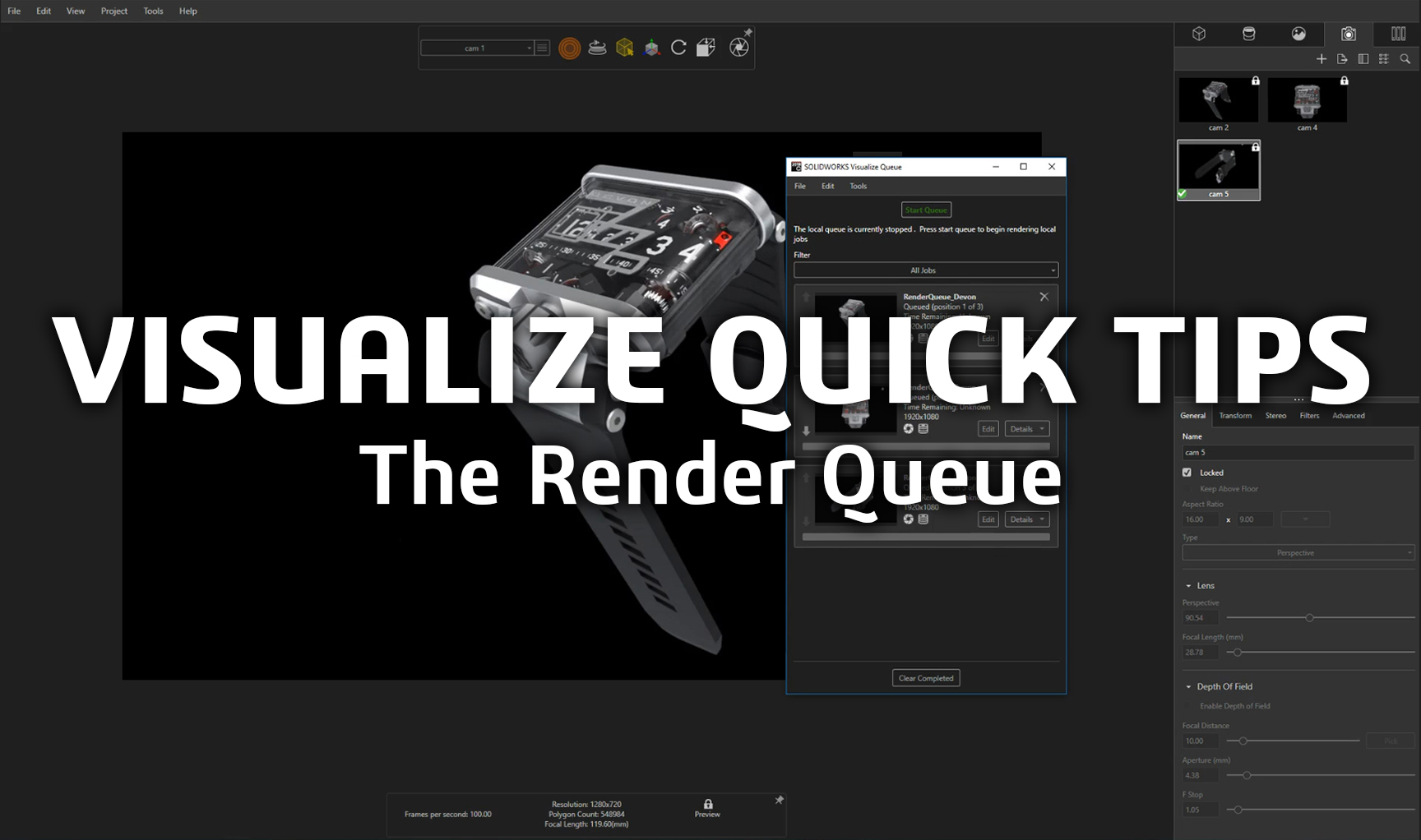 SOLIDWORKS Tech Tip - The Render Queue