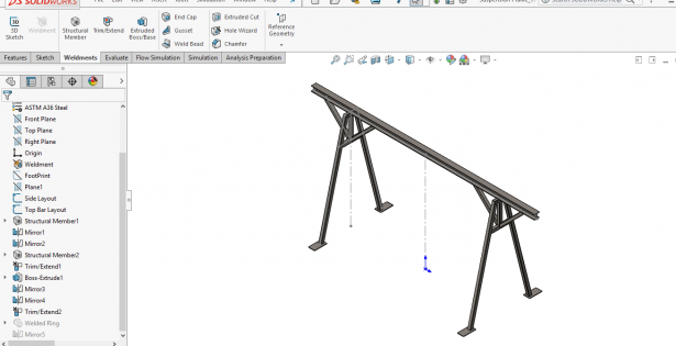 Using Weldments and its features