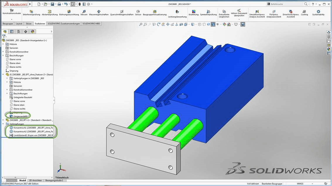 Neue Funktionen in SOLIDWORKS 2017: "3D Interconnect", "In Körper ...