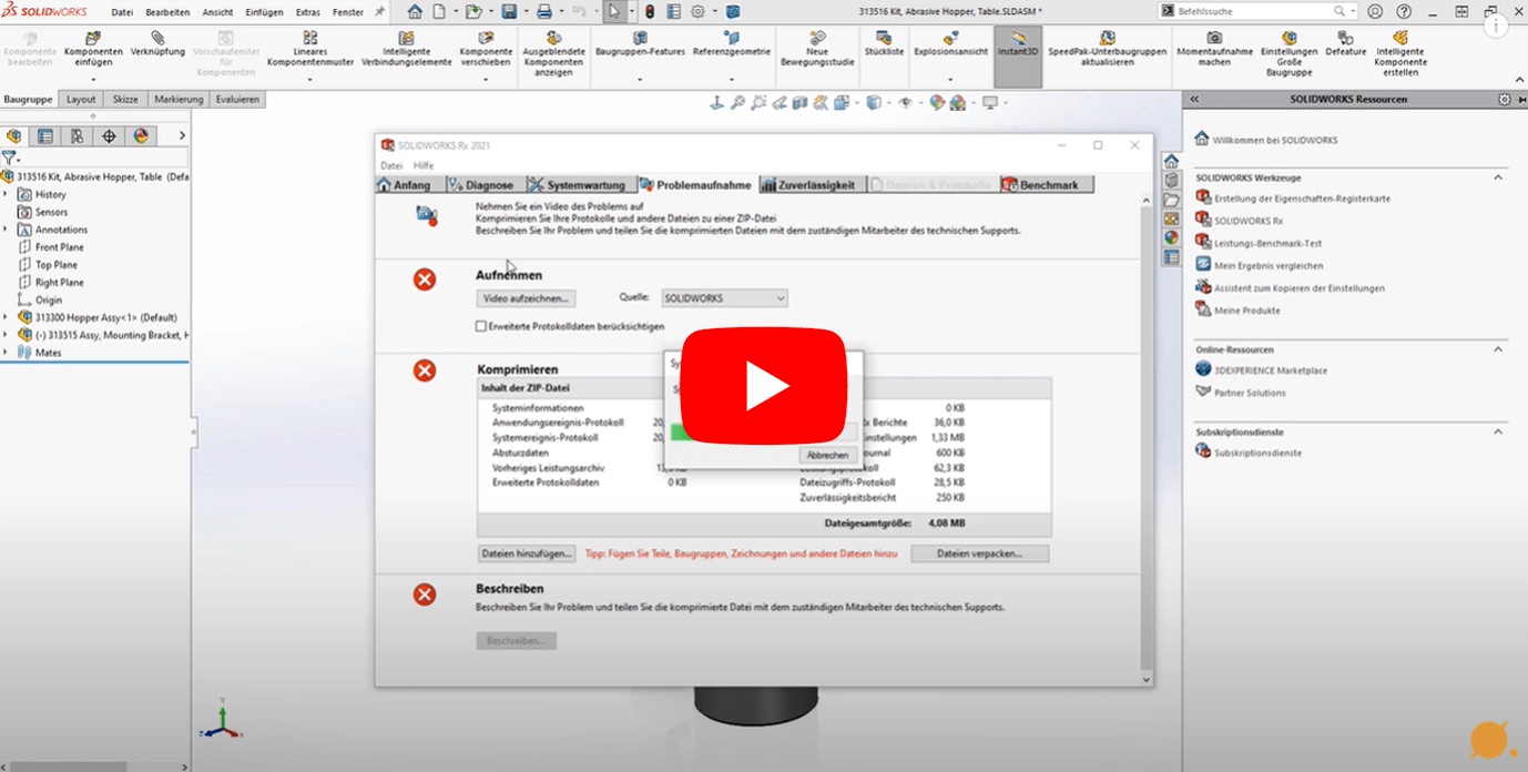 Video-Tutorial: SOLIDWORKS Rx Diagnosetool verwenden - SOLIDWORKS ...