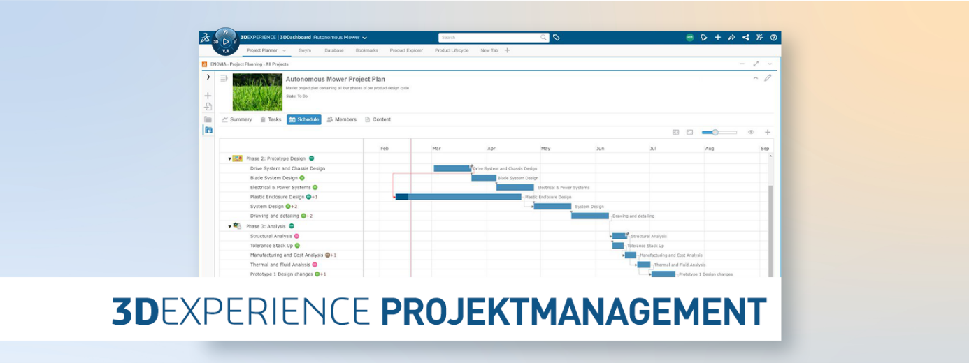 Projektmanagement mit der 3DEXPERIENCE Plattform